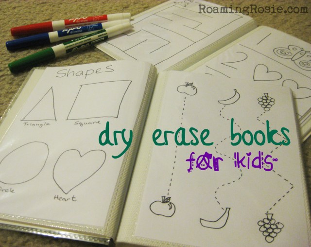 DIY Dry Erase Books for Kids | Roaming Rosie