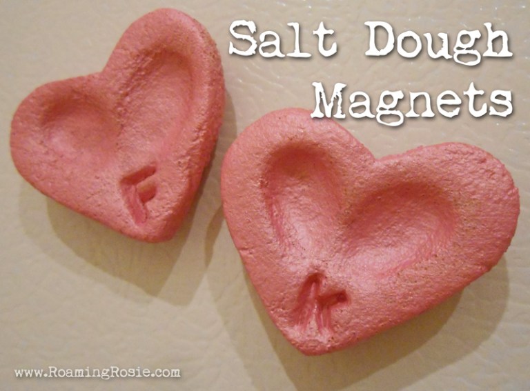 Heart-Shaped Salt Dough Fingerprint Magnets | Roaming Rosie