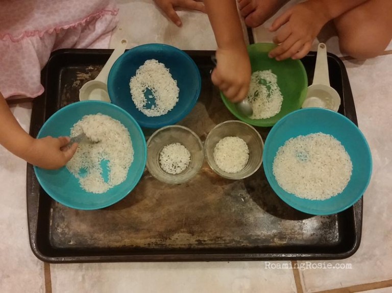 Practice Measuring with Rice | Roaming Rosie