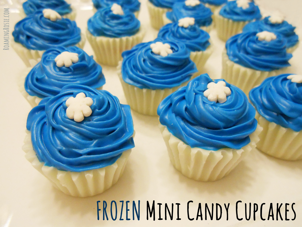 FROZEN Snowflake Mini Candy Cupcakes | Roaming Rosie
