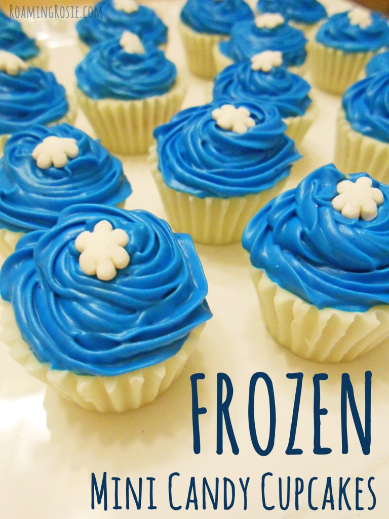 FROZEN Snowflake Mini Candy Cupcakes | Roaming Rosie