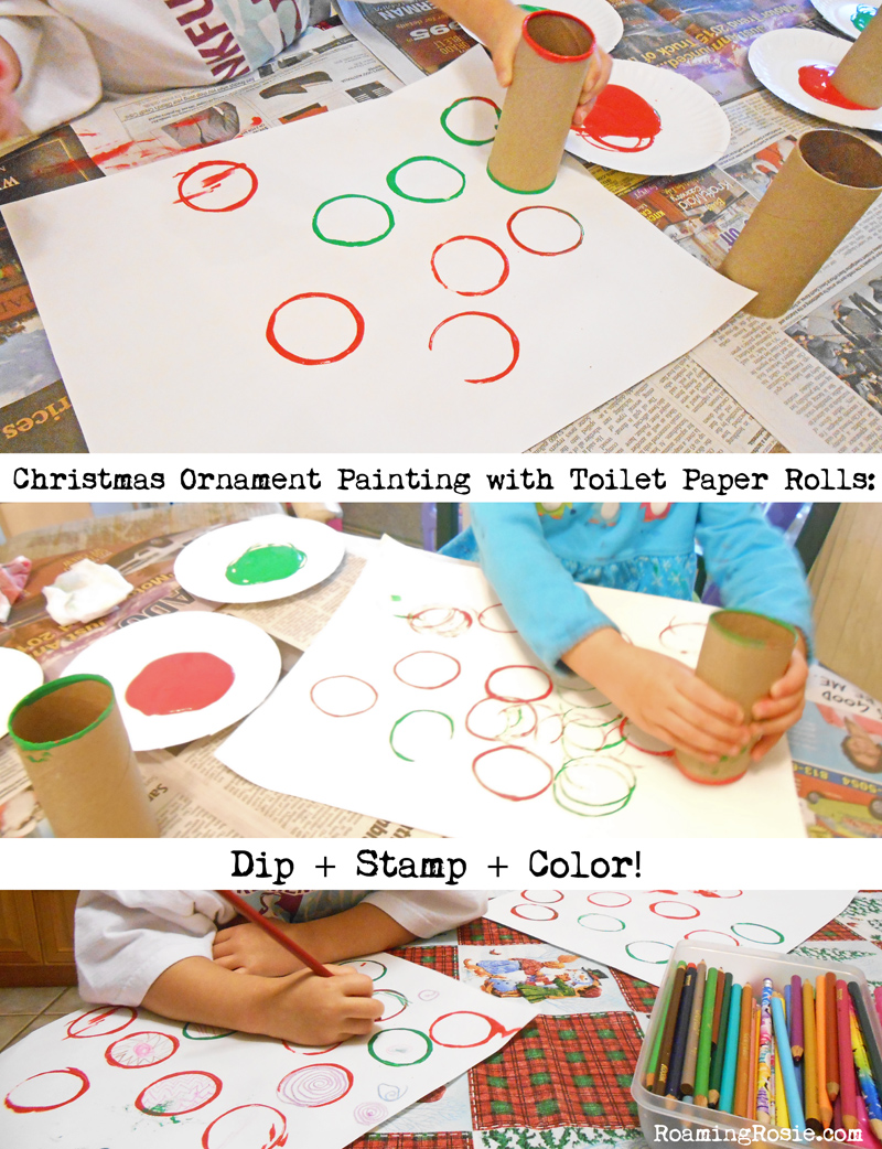 Easy Christmas Craft: Toilet Paper Roll Ornament Painting | Roaming Rosie