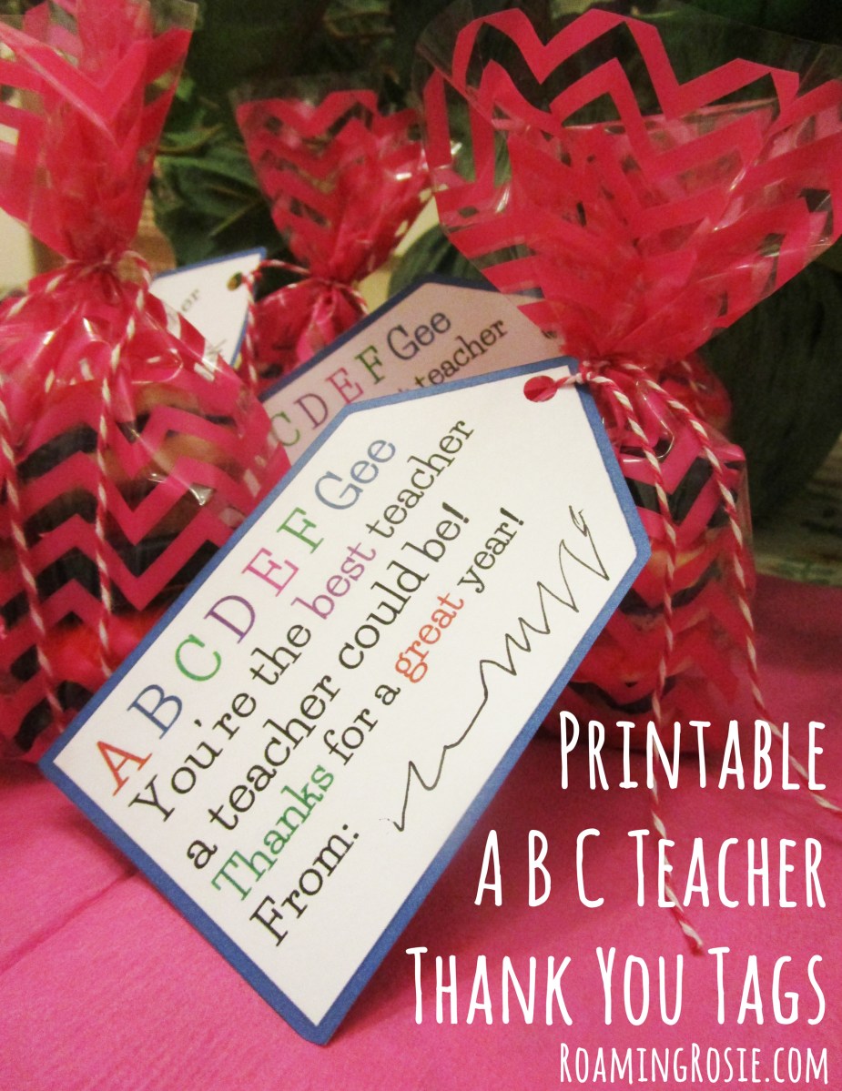 ABC Teacher Thank You Tags and Cut Out Cookies (Free Printable ...
