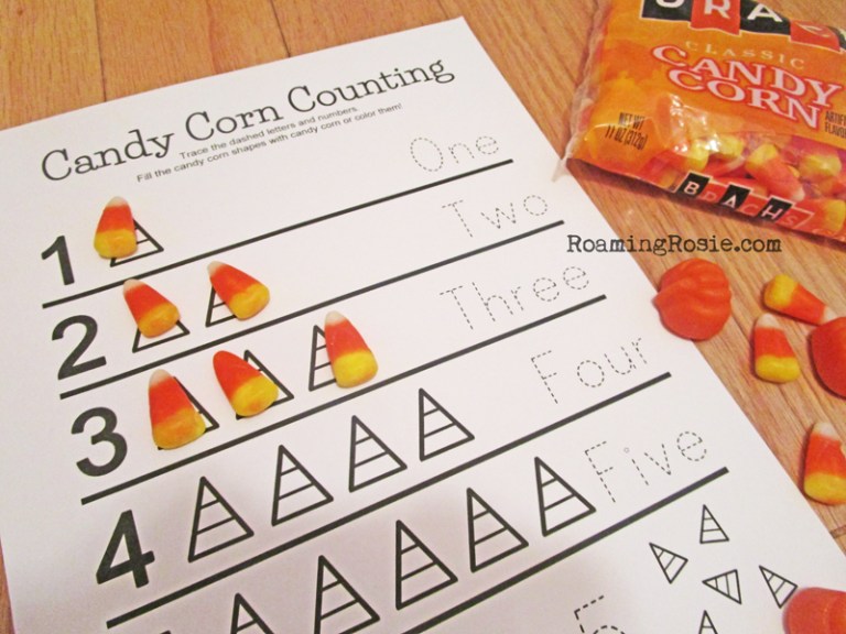 Candy Corn Counting Math Worksheets {Free Printables} | Roaming Rosie